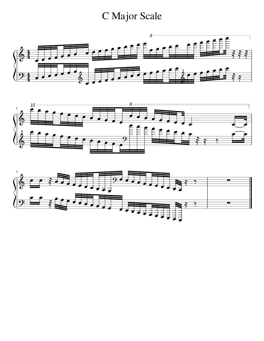C Major Scale Sheet music for Piano (Solo) | Musescore.com