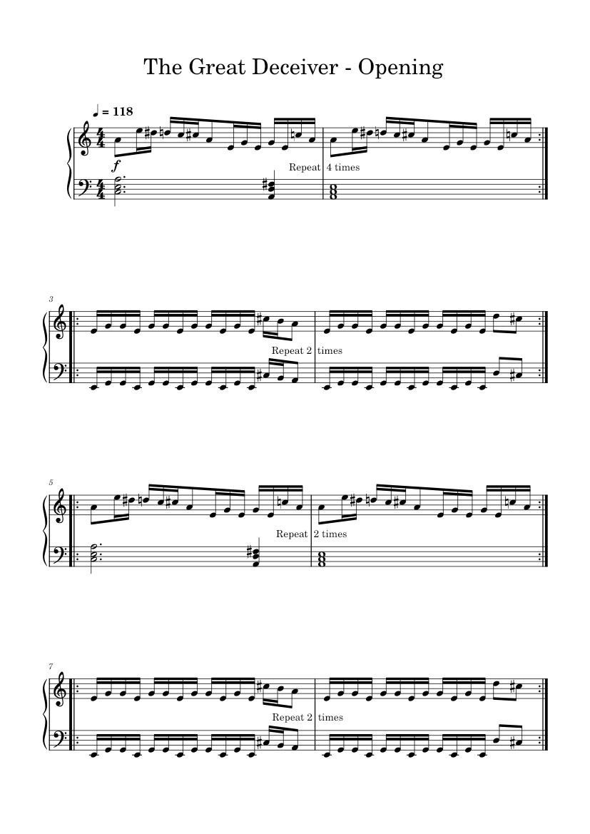 The Great Deceiver (Opening) - King Crimson Sheet Music for Piano (Solo ...