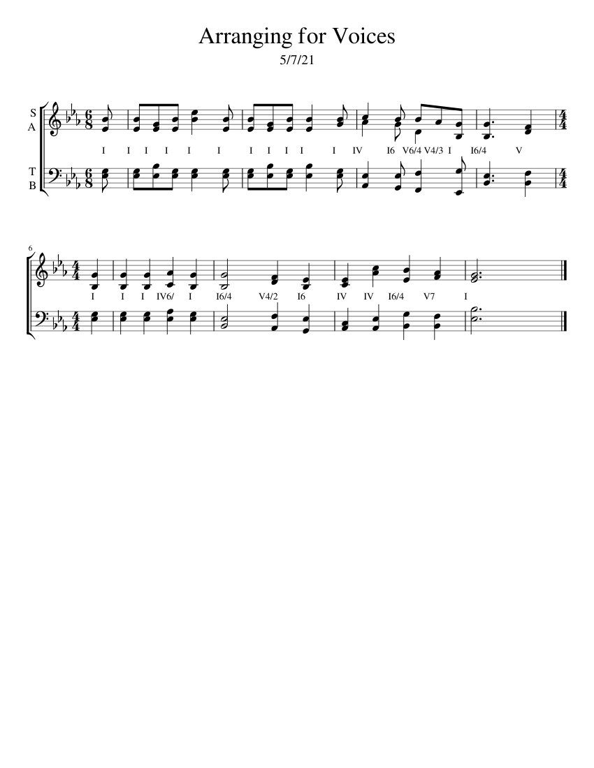 Arranging_for_Voices Examples 1 and 2 Sheet music for Female, Male ...