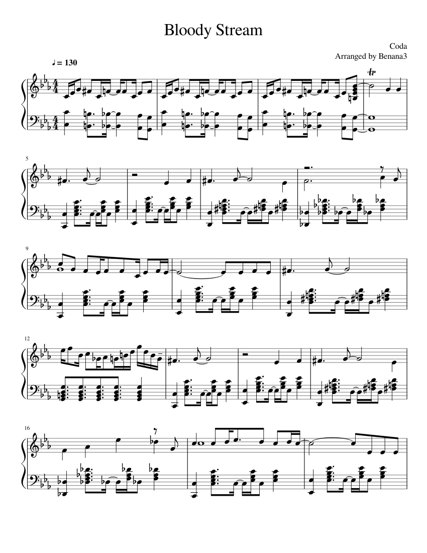 Bloody Stream - piano tutorial
