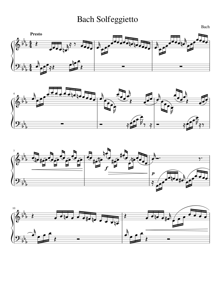 Bach Solfeggietto Sheet music for Piano (Solo) | Musescore.com