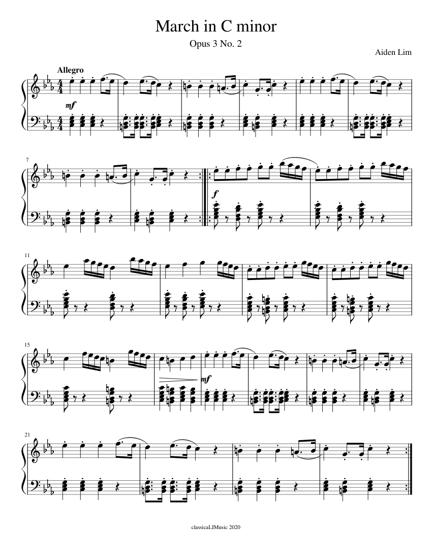 March_in_C_minor Sheet music for Piano (Solo) | Musescore.com