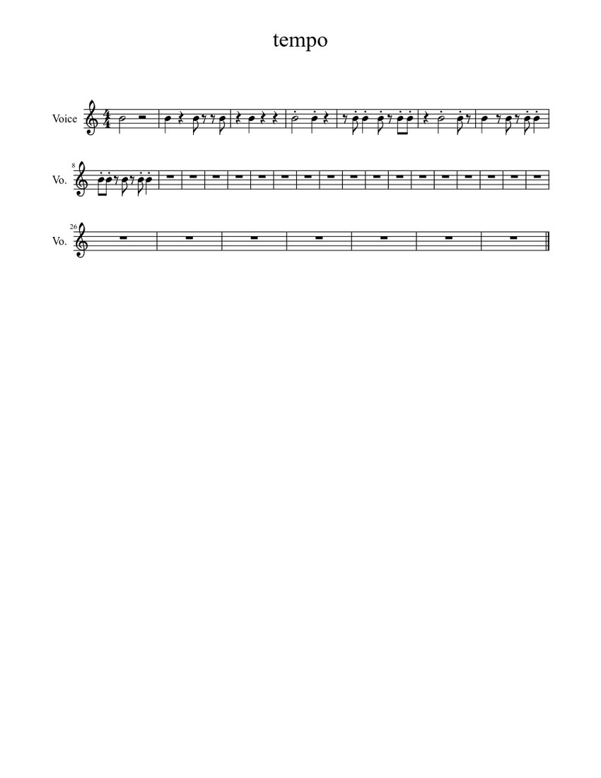 tempo Sheet music for Voice (other) (Solo) | Musescore.com