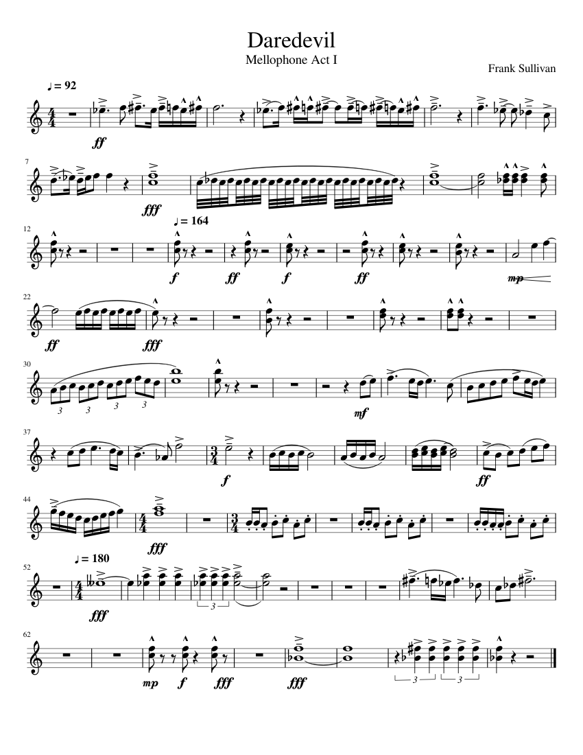 Daredevil Sheet music for French horn (Solo) | Musescore.com