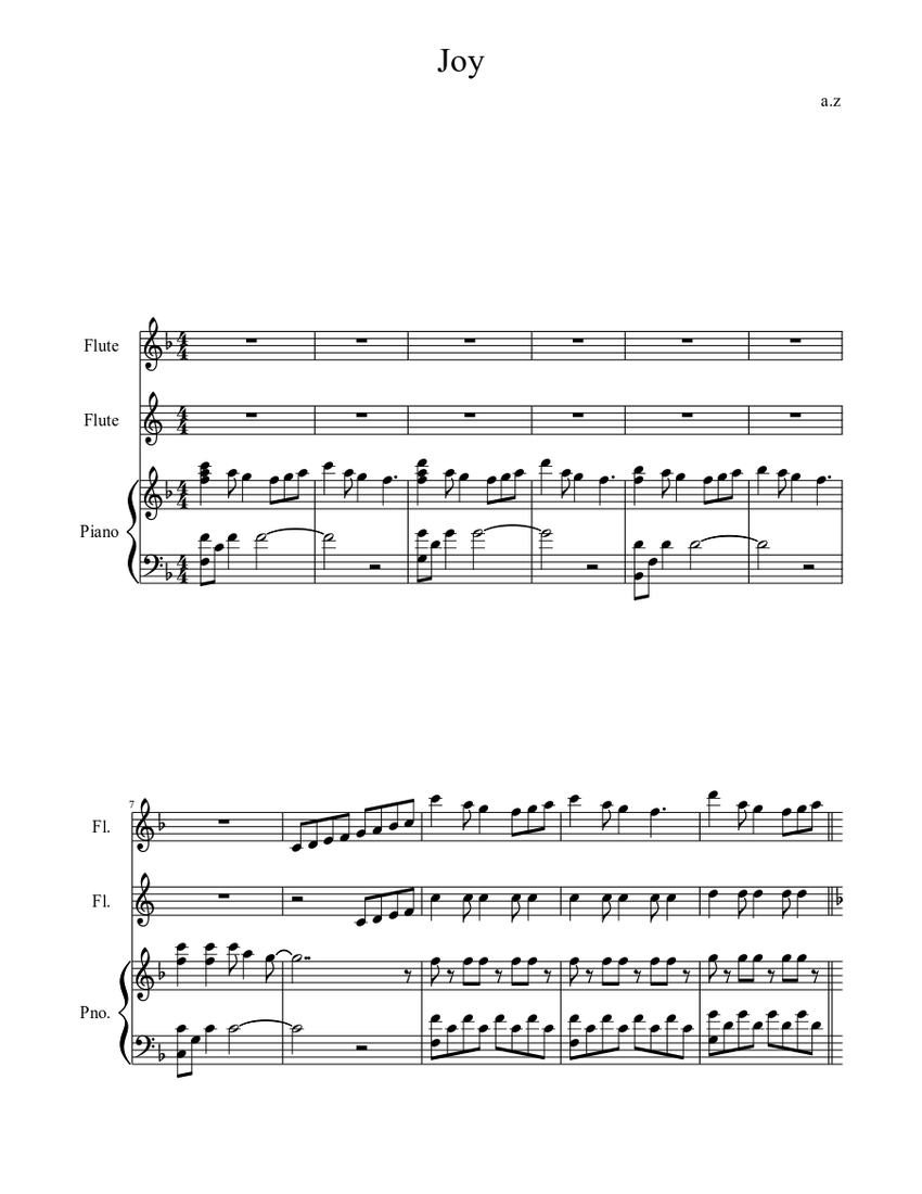 Joy Sheet music for Piano, Flute (Mixed Trio) | Download and print in ...
