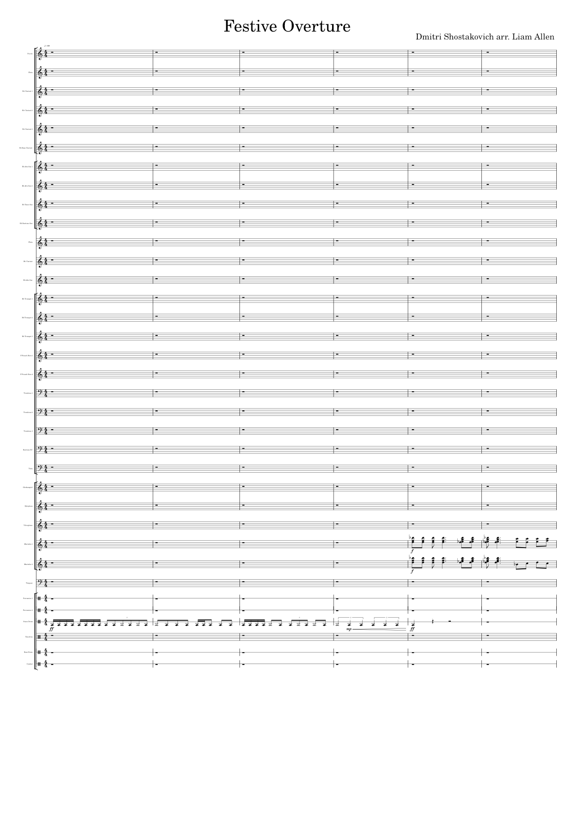 Festive overture – Dmitri Shostakovich Festive Overture Marching Arrangement Sheet Music for ...