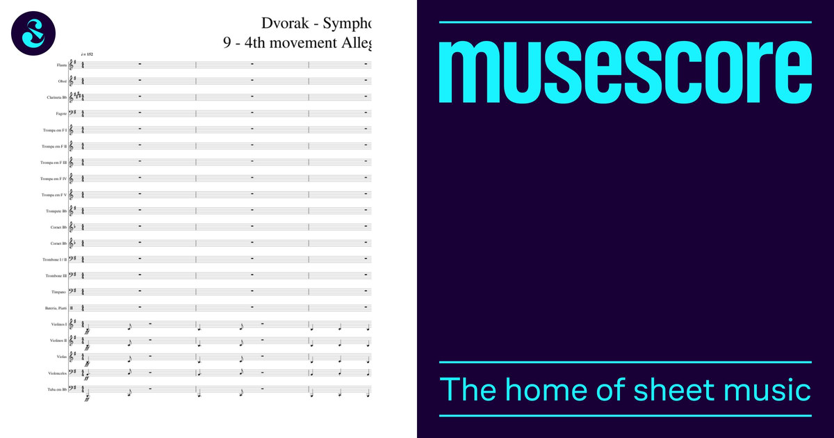 Dvorak - Symphony no. 9 - 4th movement - Allegro con fuoco Sheet music for Trombone, Cornet ...