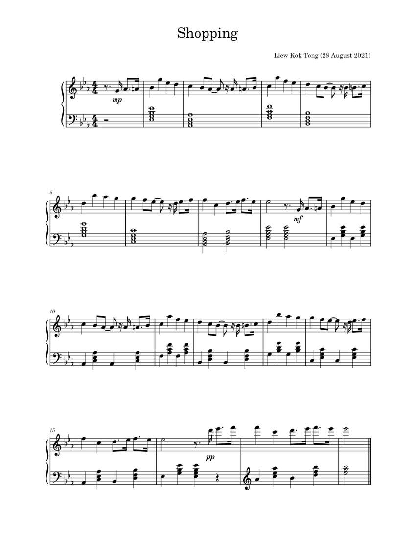 Shopping Sheet music for Piano (Solo) Easy | Musescore.com