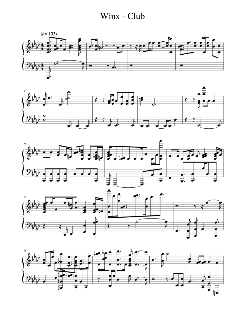 Winx - Club Sheet music for Piano (Solo) | Musescore.com