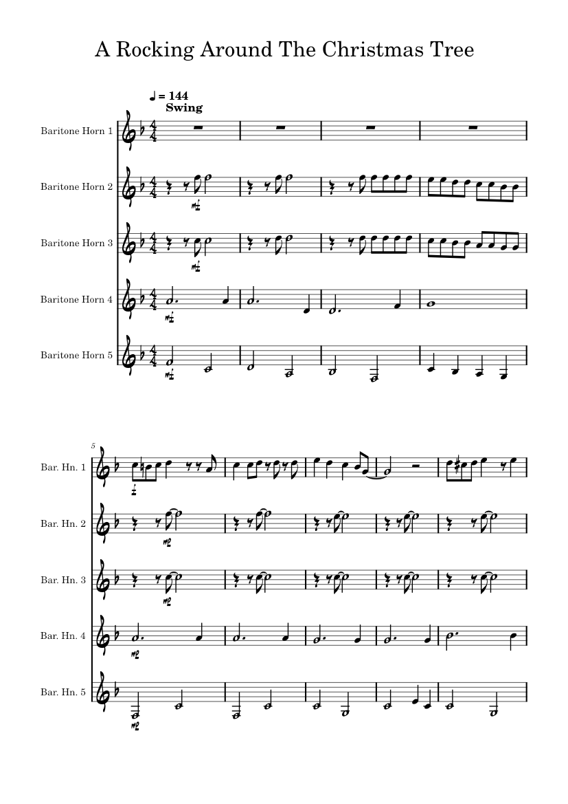 Rockin' Around The Christmas Tree – Johnny Marks Sheet music for Baritone horn (Brass Quintet ...