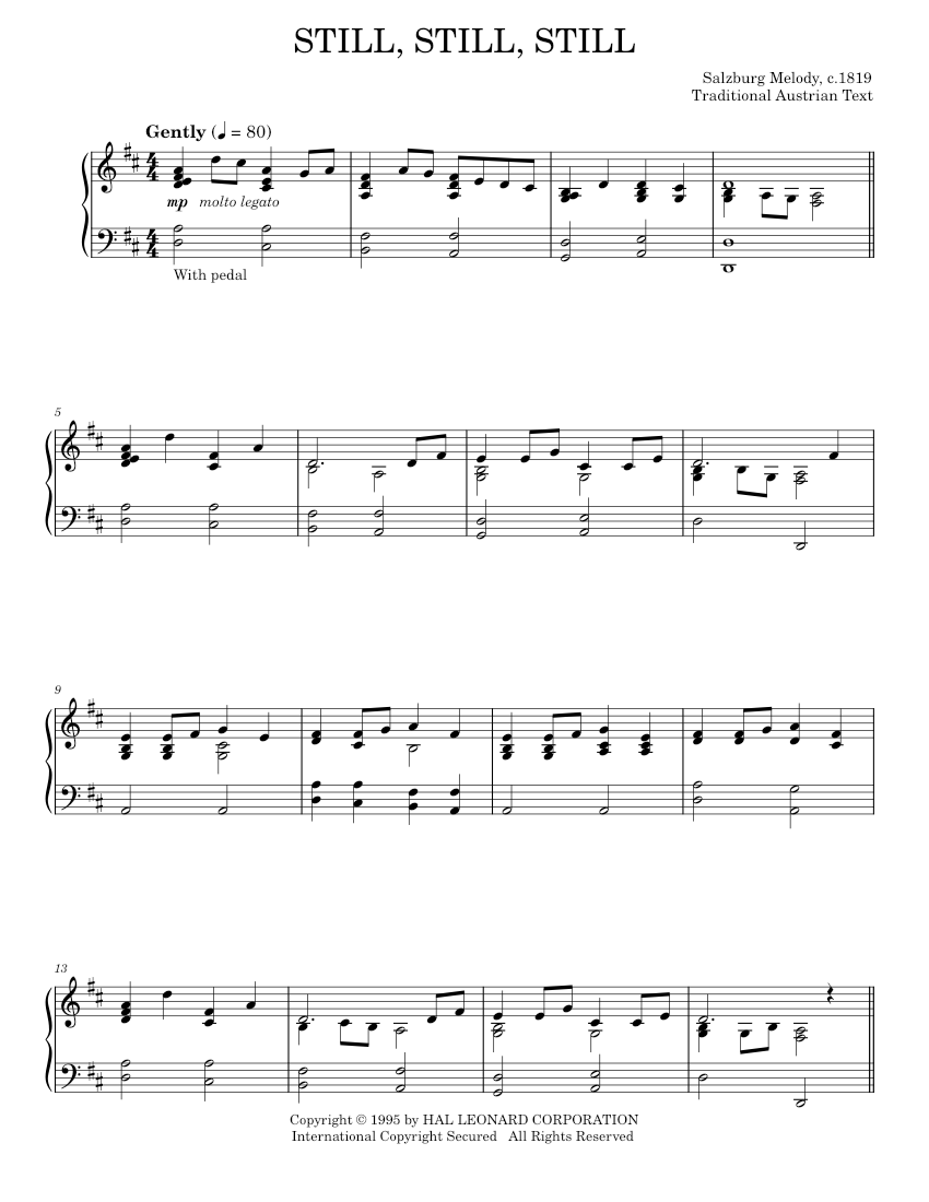 Play Official version of Still, still, still sheet music by Misc ...