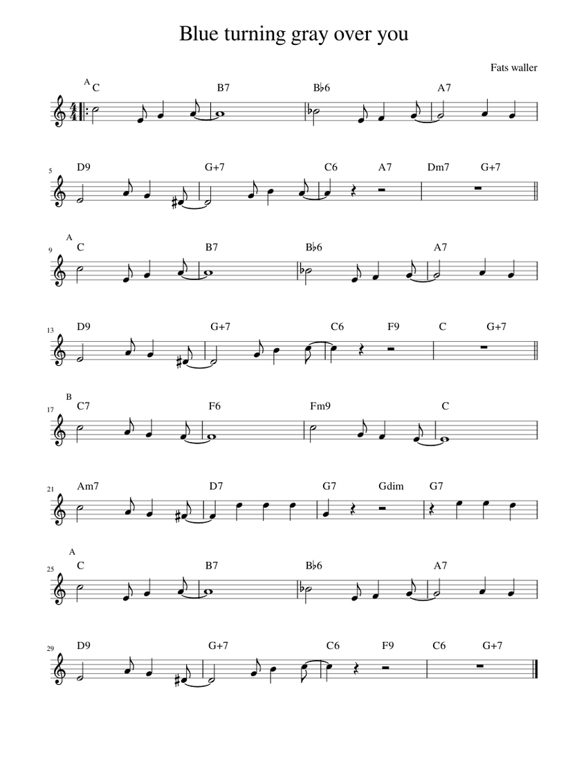 Blue_turning_gray_over_you muscore Sheet music for Piano (Solo) Easy ...