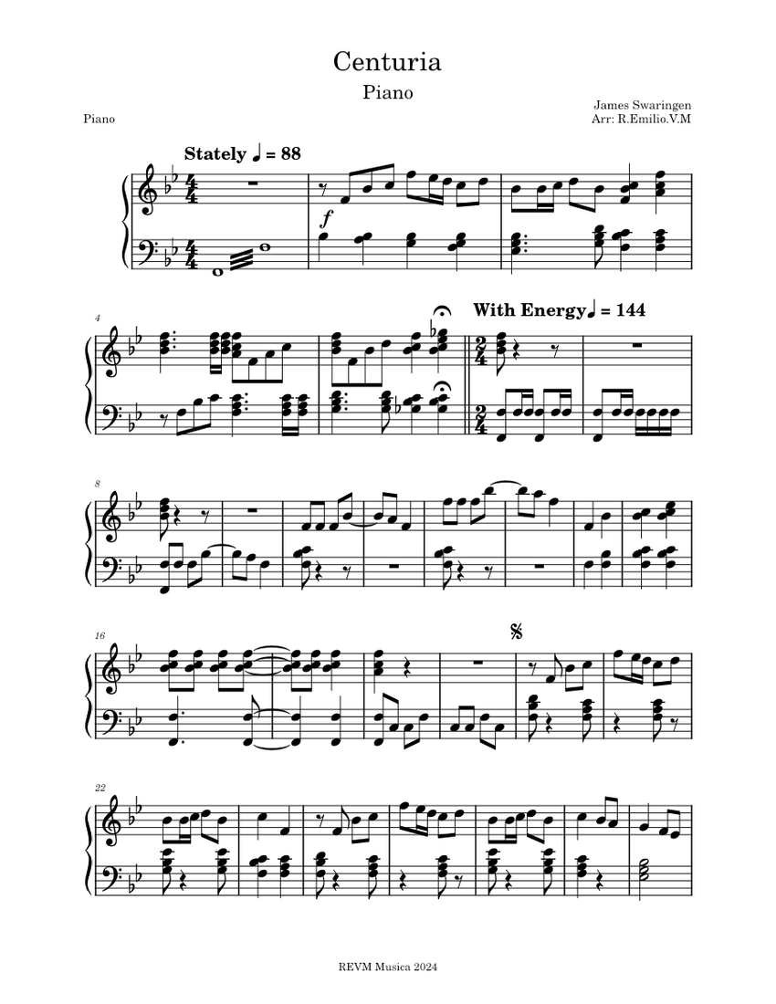 Centuria – James Swearingen Centuria - piano tutorial