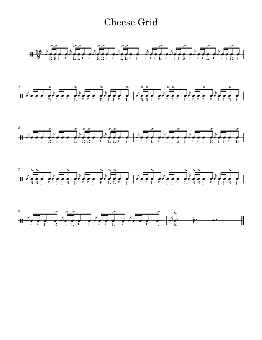 Cheese Grid Sheet music for Trumpet other (Percussion Ensemble ...