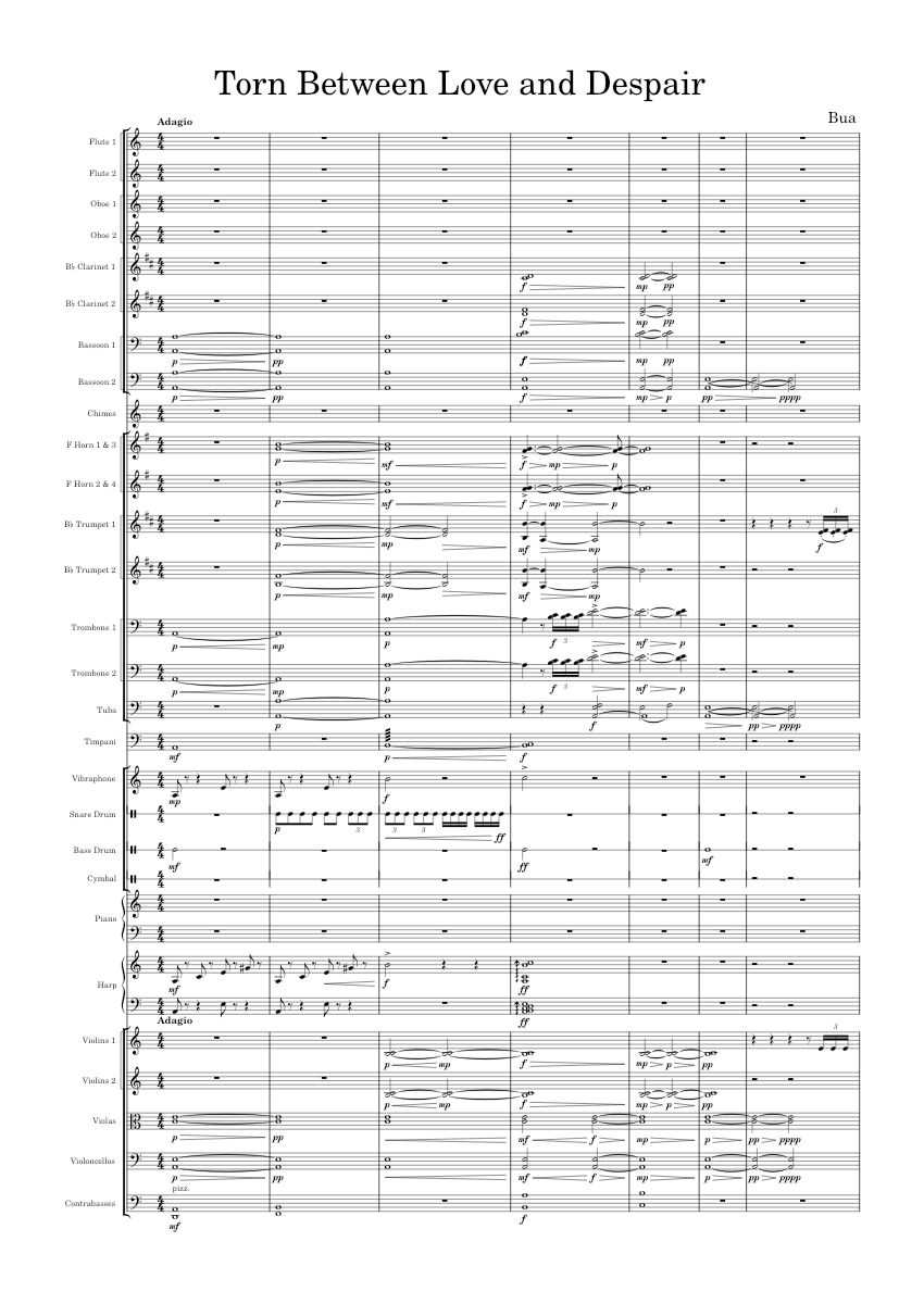 Torn Between Love and Despair Sheet music for Piano, Trombone, Tuba, Flute & more instruments ...