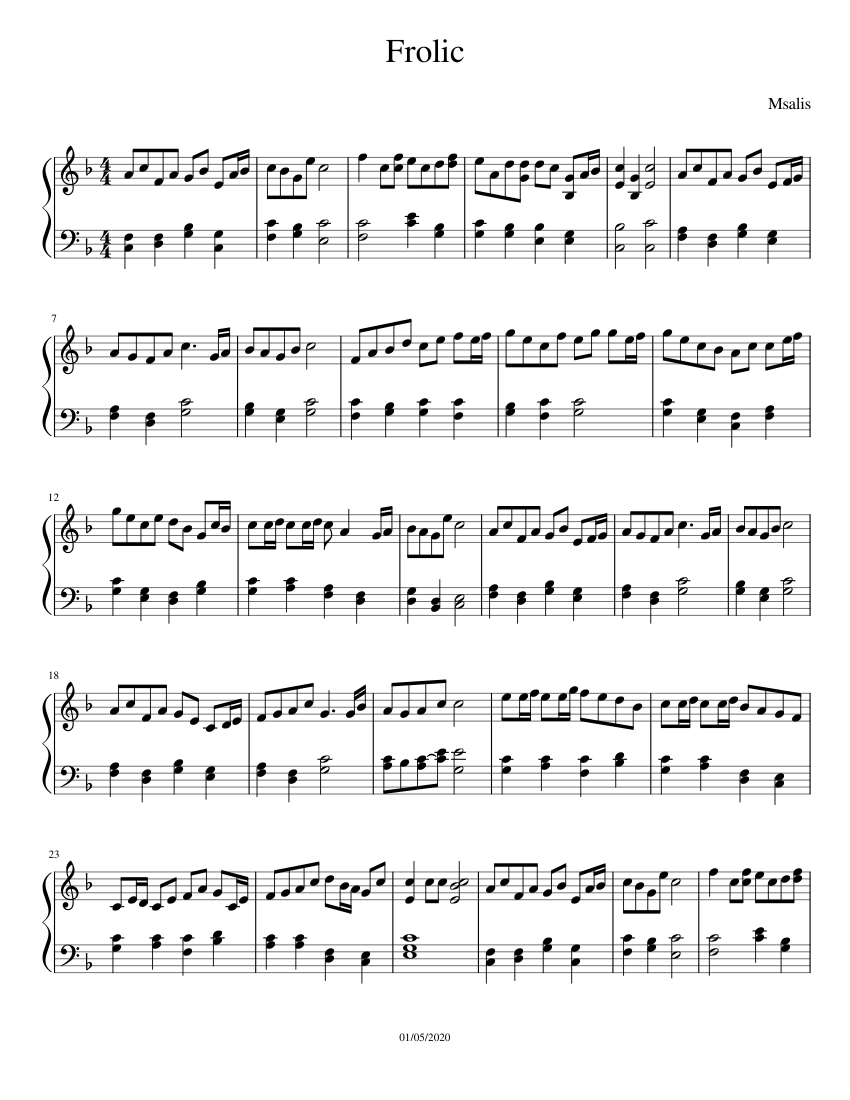Frolic Sheet music for Piano (Solo) | Musescore.com