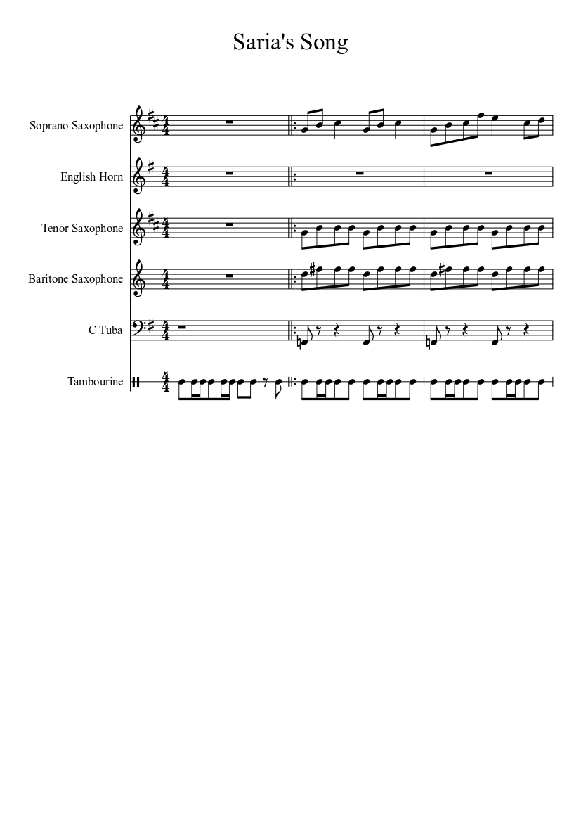 Saria's Song Sheet music for Tuba (Solo) | Musescore.com