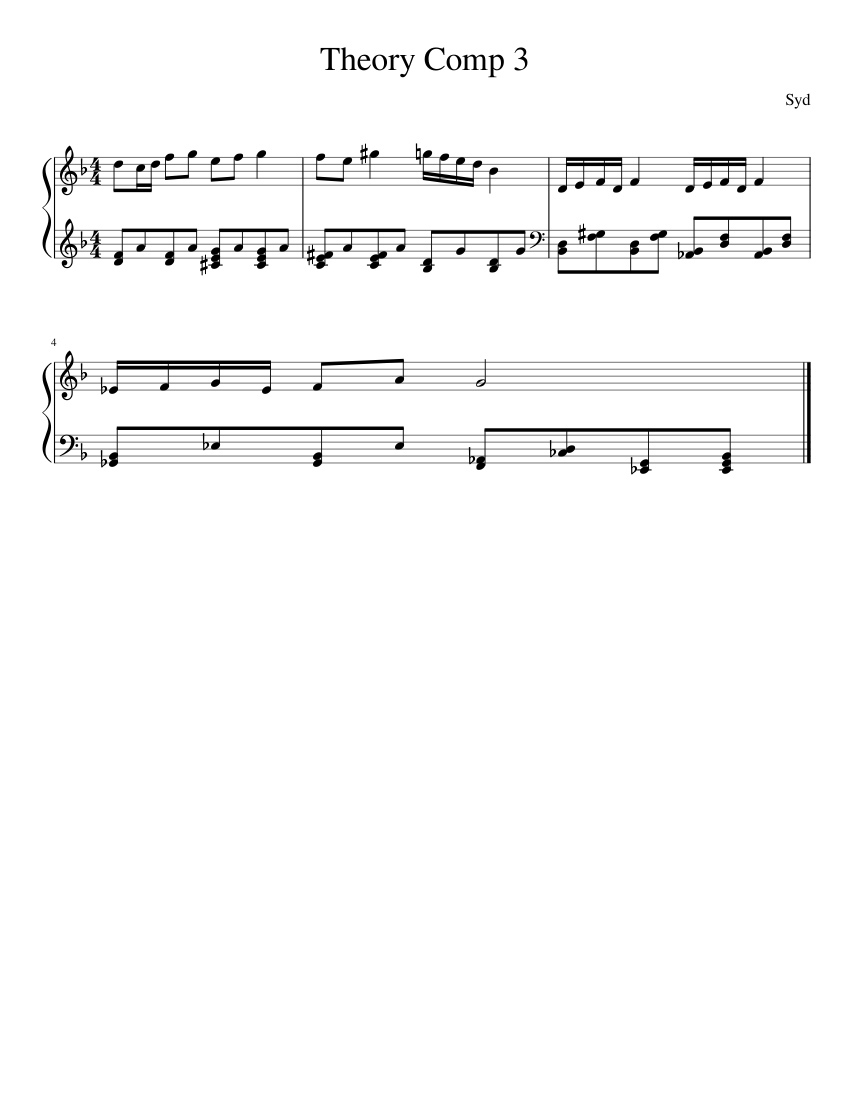 Theory Comp 3 Sheet music for Piano (Solo) | Musescore.com