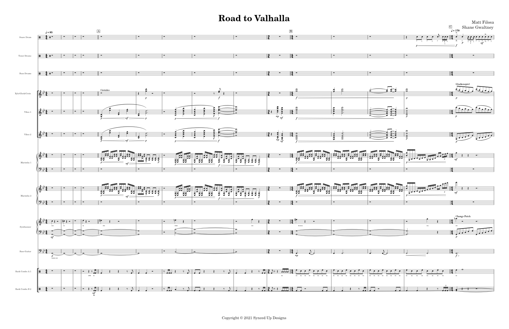 Road to Valhalla – Loris Douyez Road to Valhalla Sheet music for Piano, Snare drum, Bass guitar ...