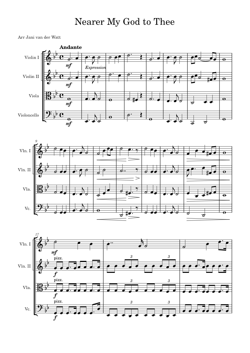 Nearer My God to Thee – Lowell Mason Sheet Music for Violin, Viola ...