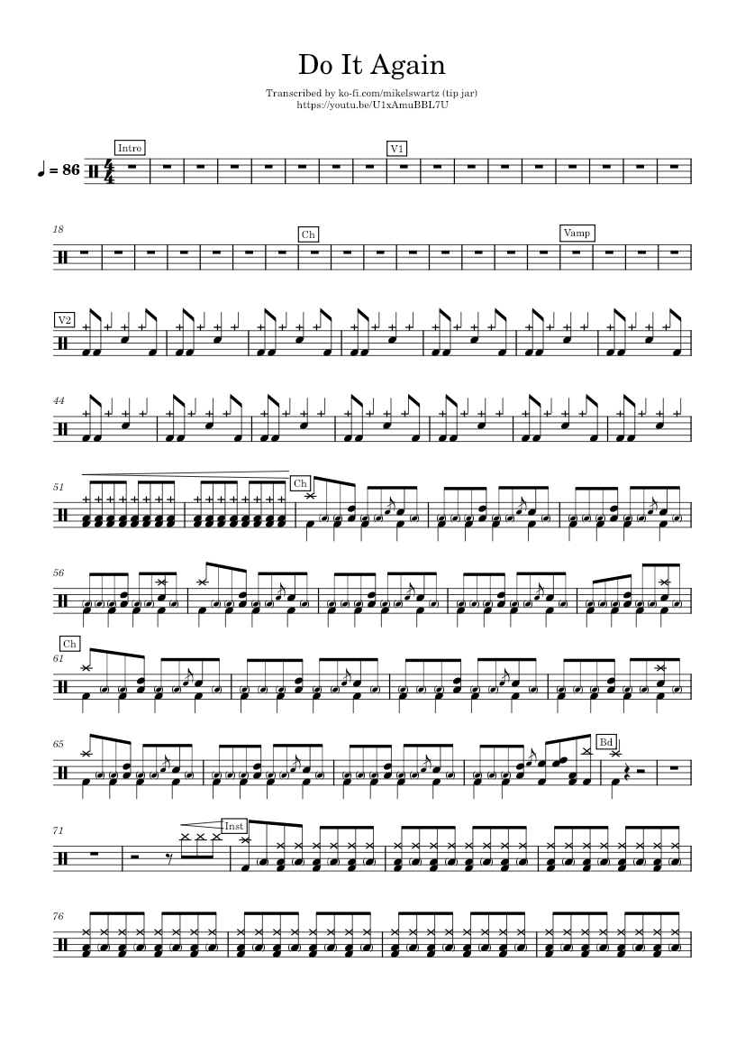 Do It Again – Elevation Worship Sheet Music for Drum group (Solo ...
