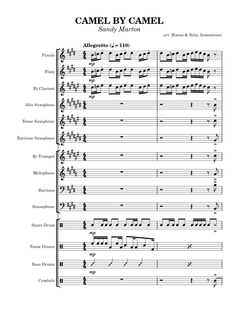 Camel by Camel – Sandy Marton Sheet music for Euphonium, Mellophone ...