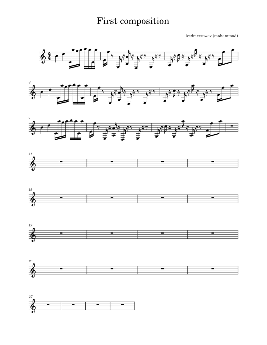 First composition Sheet music for Piano (Solo) Easy | Musescore.com
