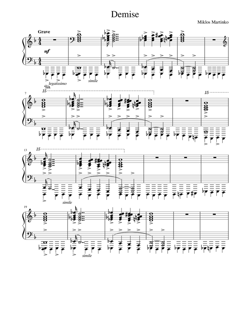 Demise Sheet music for Piano (Solo) | Musescore.com
