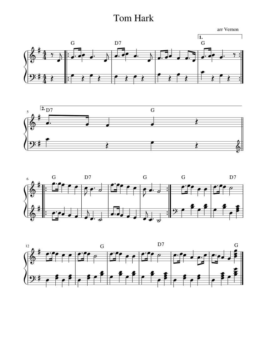 Tom_Hark Sheet music for Piano (Solo) | Musescore.com
