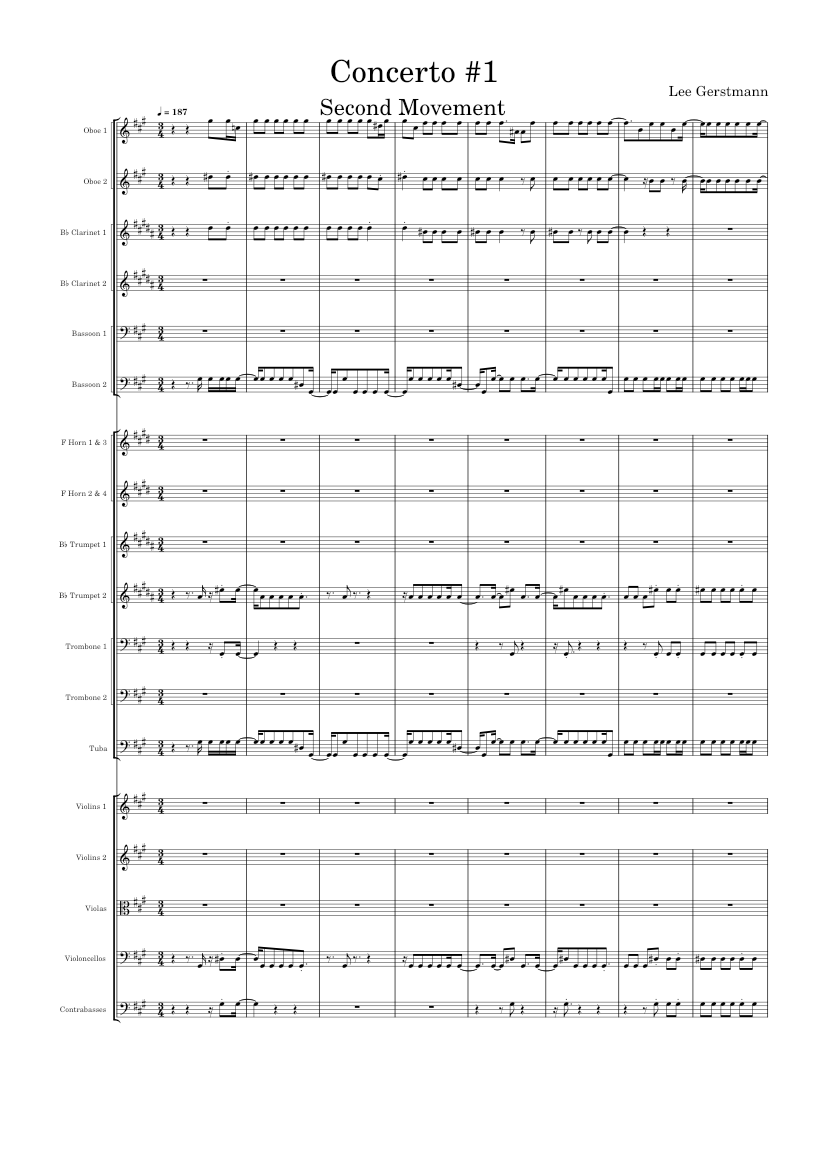 Concerto #1 - Second Movement Sheet music for Trombone, Tuba, Oboe, Bassoon & more instruments ...