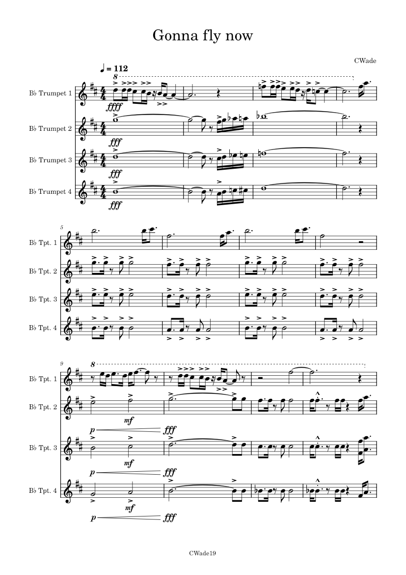 Gonna fly now – Rocky Orchestra Sheet Music for Trumpet in b-flat ...