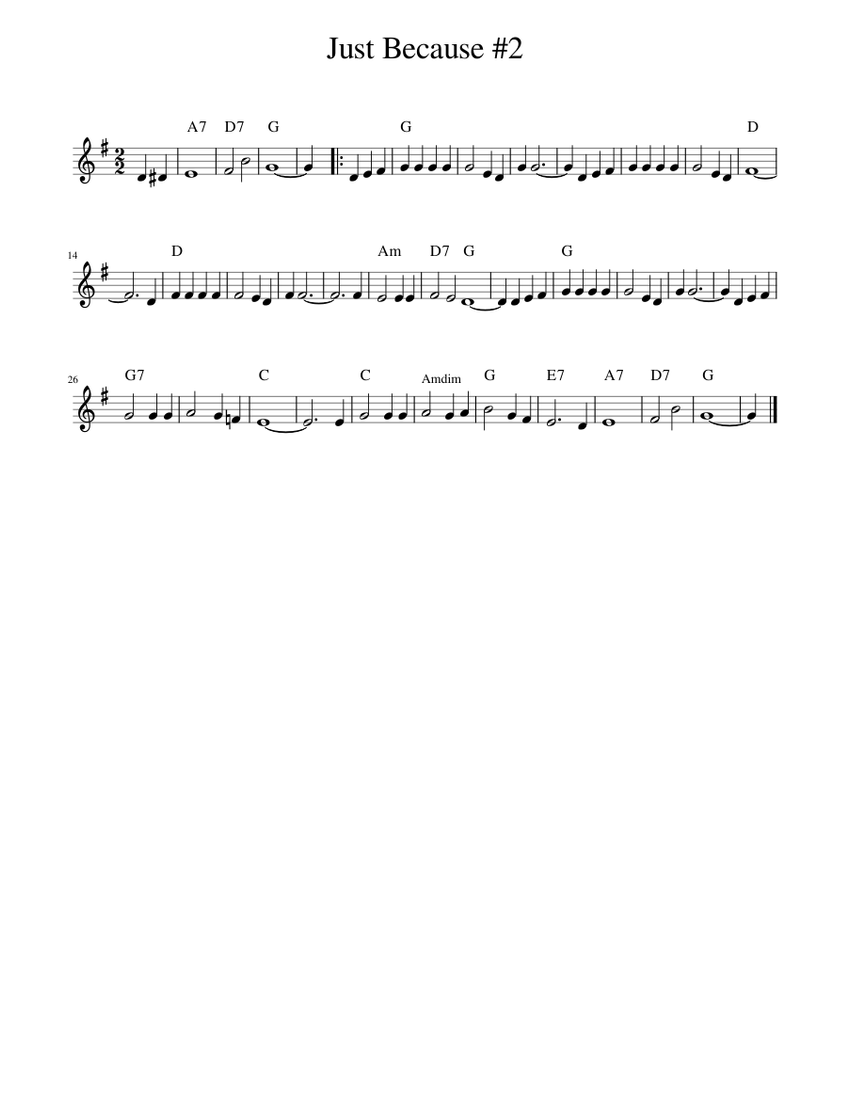 Just Because #2 Sheet music for Piano (Solo) Easy | Musescore.com
