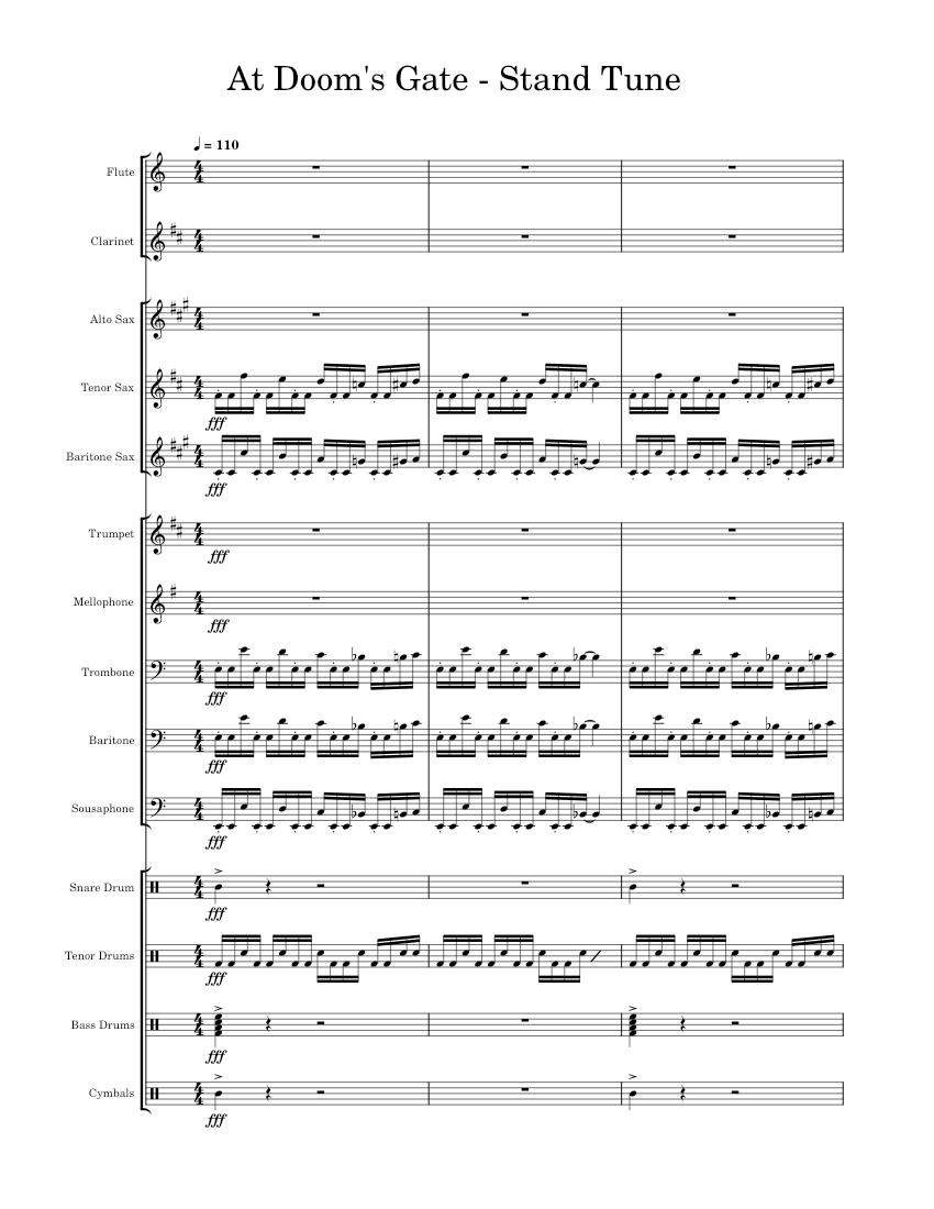 At Doom's Gate - Stand Tune Sheet music for Trombone, Tuba, Flute ...