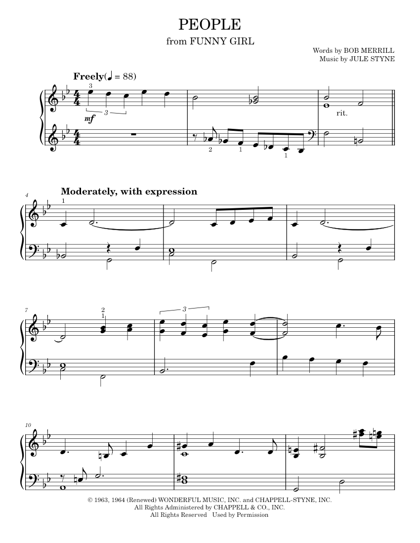 people Sheet music for Piano: Music Notes