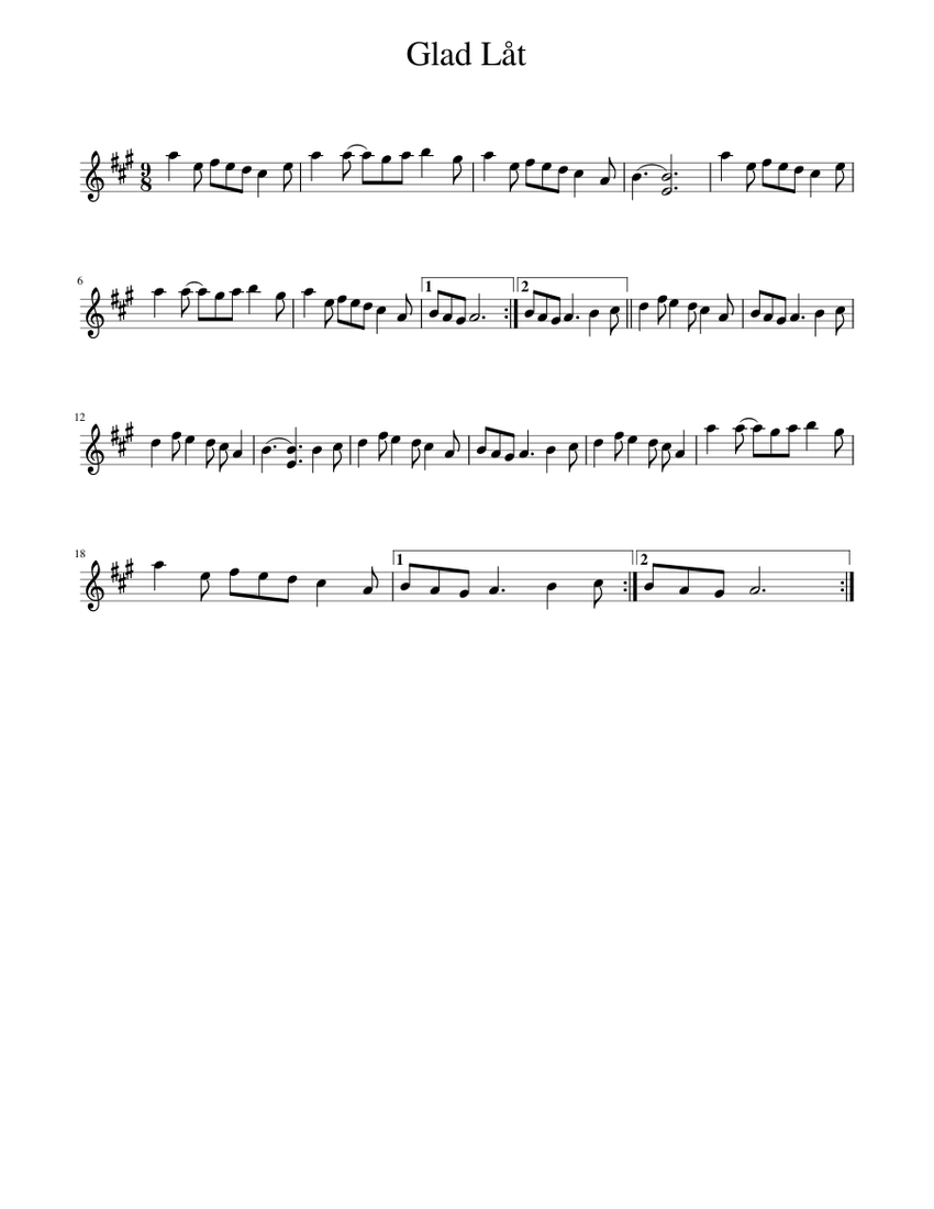 Glad Låt Sheet music for Piano (Solo) Easy | Musescore.com