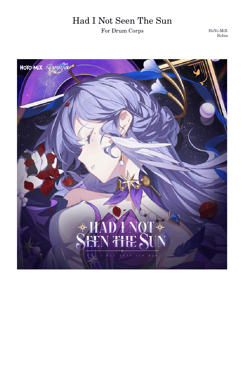 Had I Not Seen the Sun – HOYO-MiX for DCI Sheet Music for Piano, Tuba ...