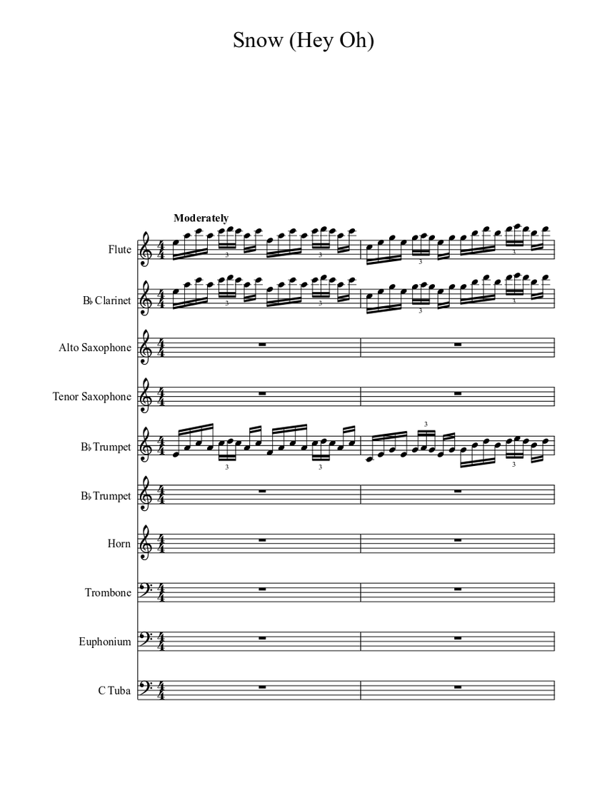 Snow (Hey Oh) Sheet music for Trombone, Tuba, Flute, Clarinet other ...
