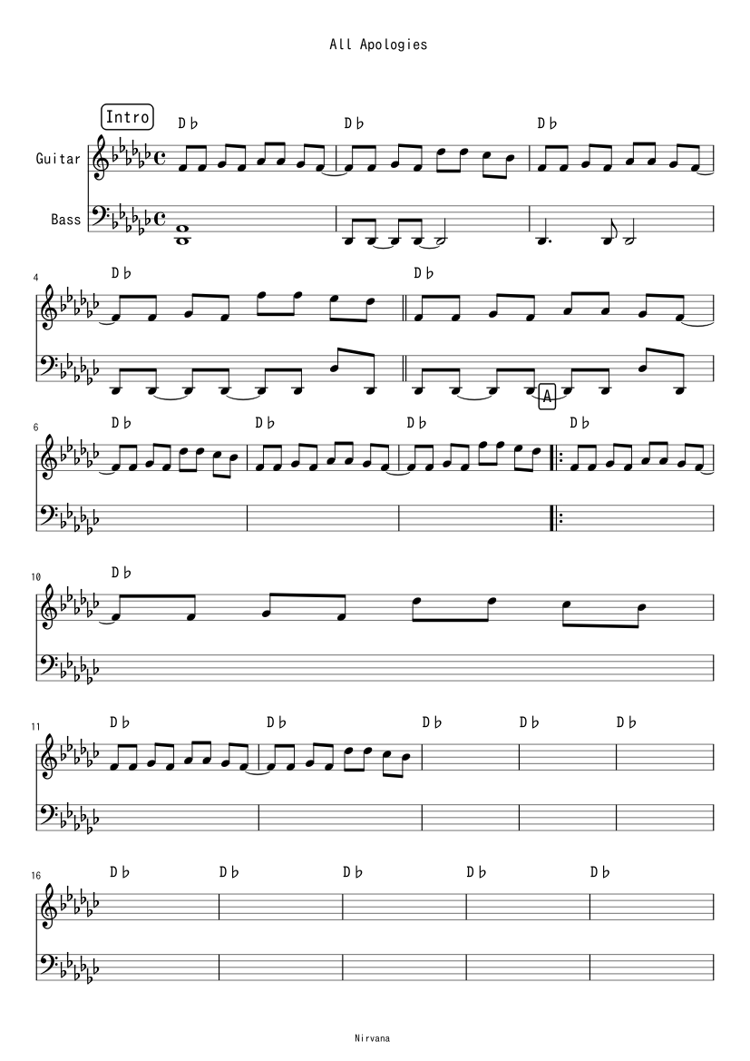 All Apologies Guitar Chords