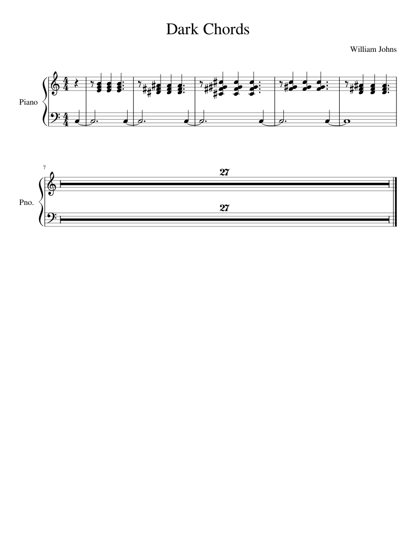 Dark Chords Sheet music for Piano (Piano Duo) | Musescore.com