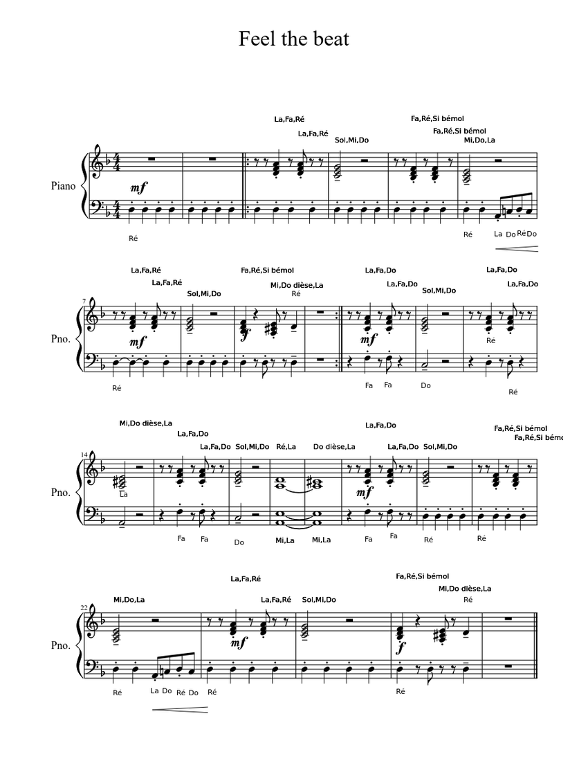 Feel the beat - piano tutorial