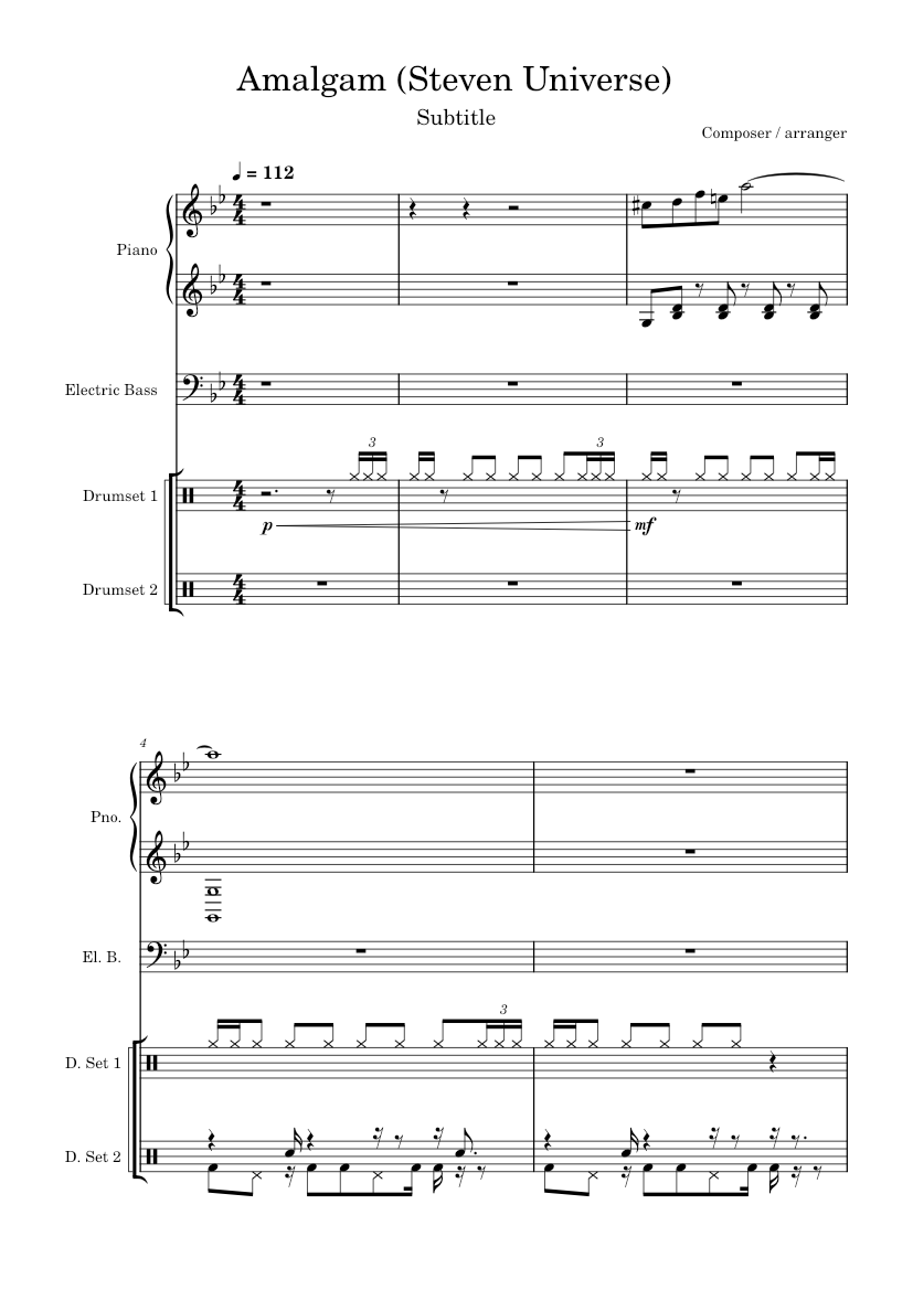 Amalgam – aivi & surasshu (Steven Universe) Sheet Music for Piano, Bass ...