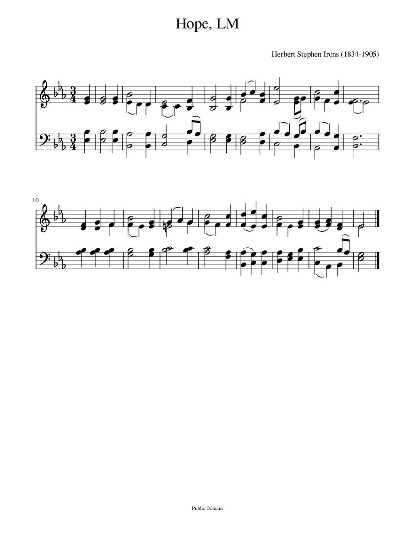 HOPE (Irons) - Herbert Stephen Irons Sheet music for Piano (Piano Duo ...