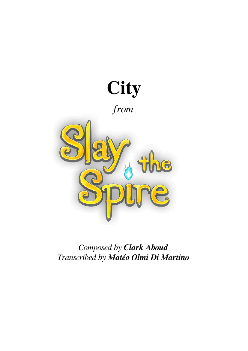 Slay the Spire - City Sheet Music for Trombone, Tuba, Flute, Oboe & more instruments (Mixed ...