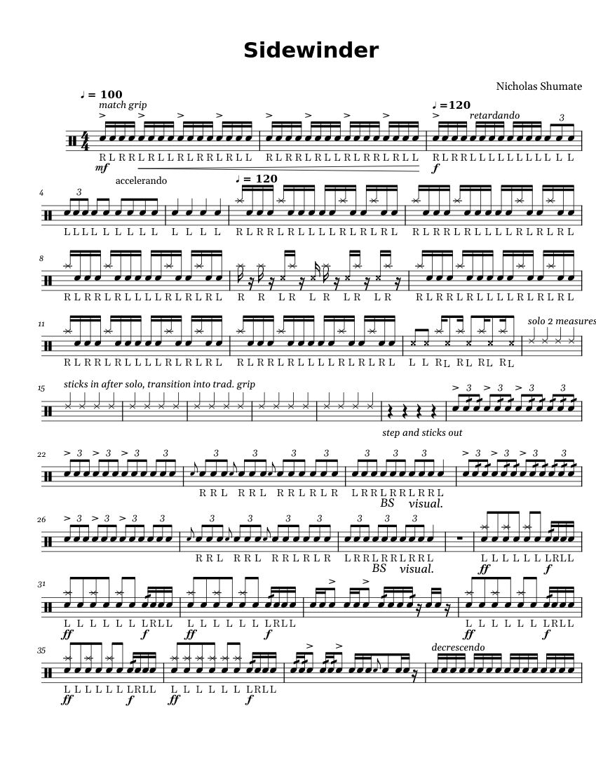 Sidewinder Sheet music for Snare drum (Solo) | Musescore.com