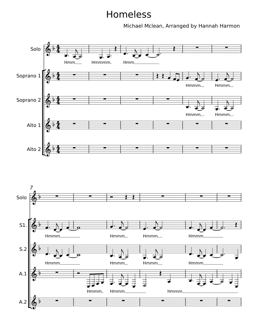 Homeless - Michael Mclean Sheet Music for Vocals (Choral) | MuseScore.com