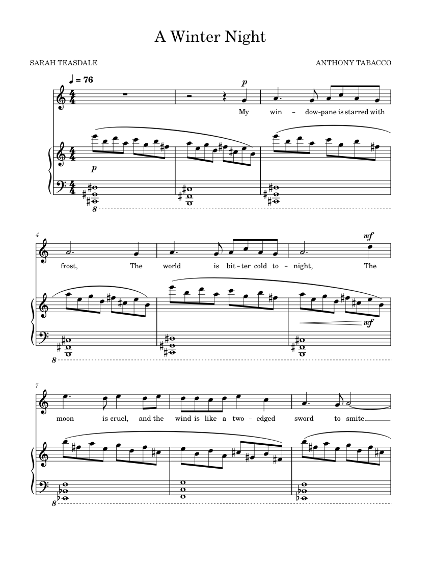 A Winter Night - piano tutorial