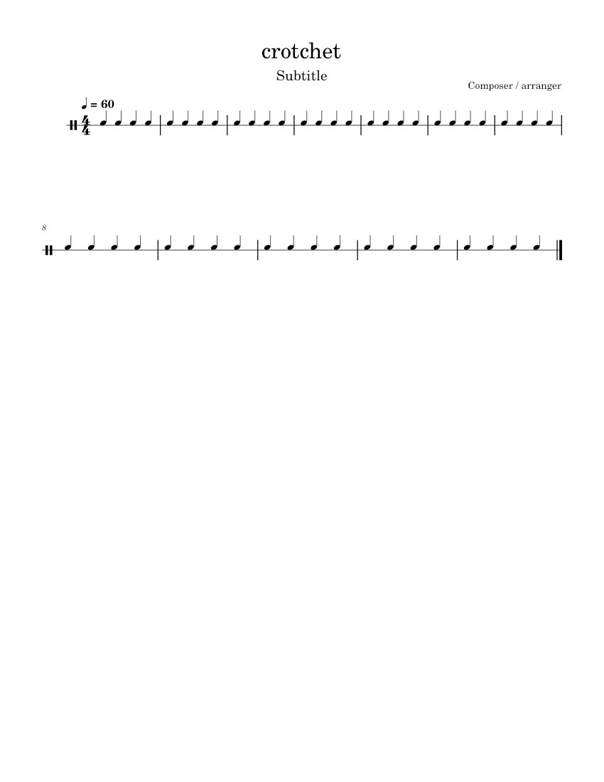 Crotchet Sheet Music For Drum Group Solo Musescore Crotchet Sheet Music For Drum Group Solo Musescore