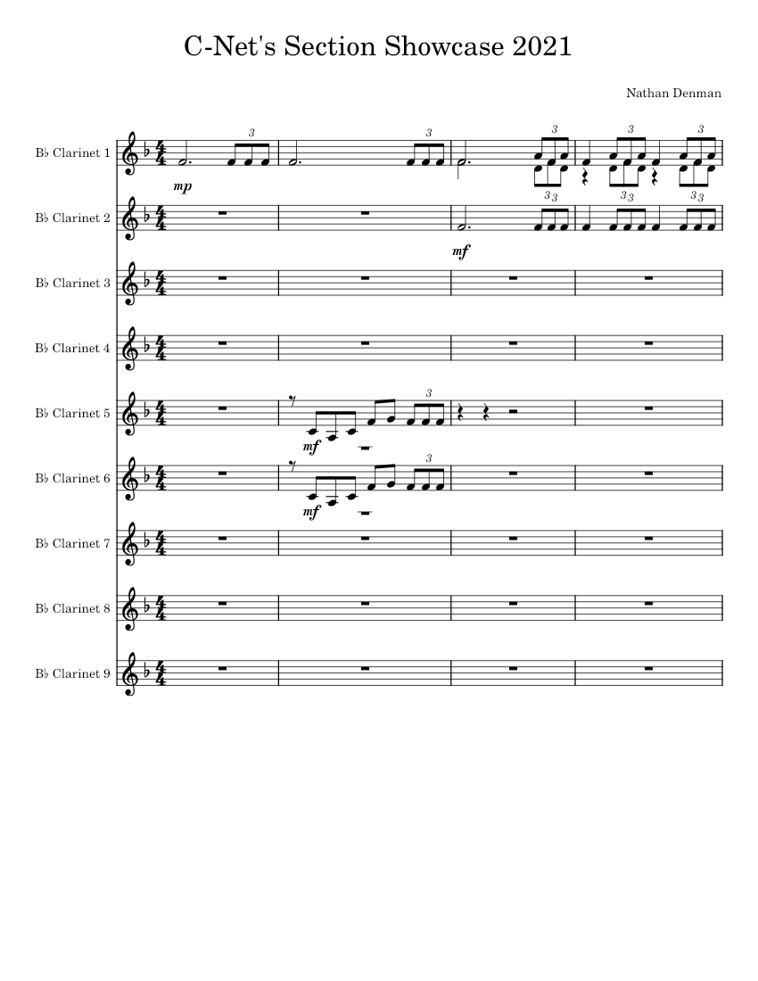 Vienna Philharmonic Fanfare – Richard Wagner Sheet music for Clarinet ...