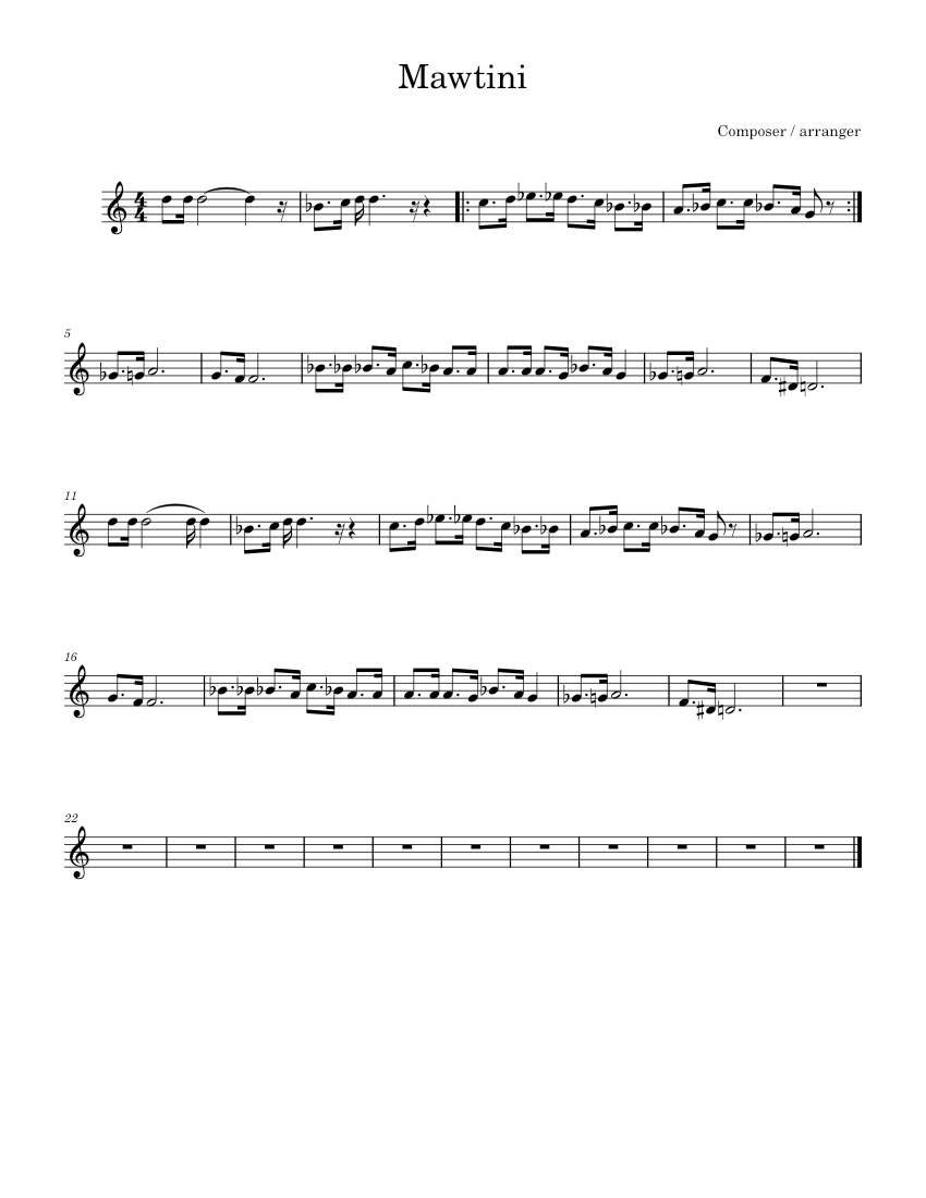 Mawtini Sheet music for Violin (Solo) | Musescore.com
