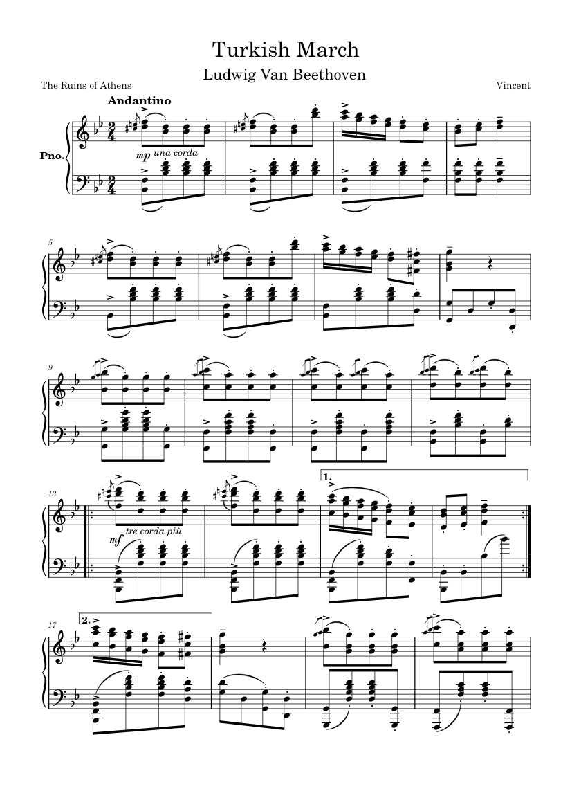 Beethoven - Turkish March Sheet Music for Piano (Solo) | MuseScore.com